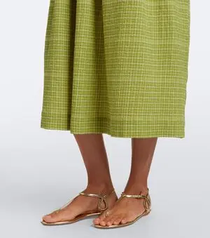 Asceno Verona Checked Cotton Midi Dress