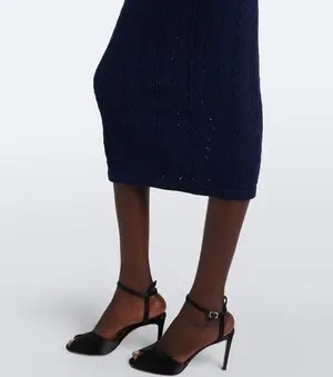 Alessandra Rich Knitted Virgin Wool Midi Dress
