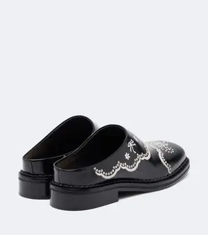 Simone Rocha Embroidered Leather Mules