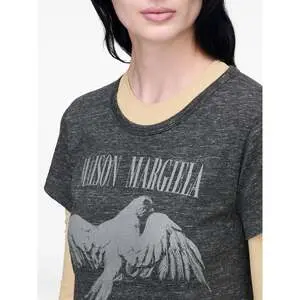 MAISON MARGIELA Grey Cotton Bird Motif T-shirt - Gray