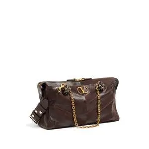 Valentino Garavani Panthea Patchwork Shoulder Bag - Brown