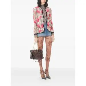 Valentino Garavani Panthea Patchwork Shoulder Bag - Brown