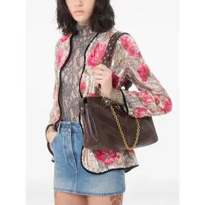 Valentino Garavani Panthea Patchwork Shoulder Bag - Brown