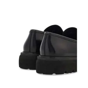 FERRAGAMO Brushed Calfskin Loafers With Double Gancini Buckle