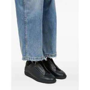 MAISON MARGIELA Leather Slip-on Sneakers - Black