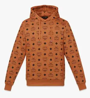 Mcm Maxi Monogram Print Hoodie - Cognac