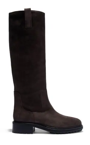 AeydĒ Henry Knee-high Suede Boots - Brown