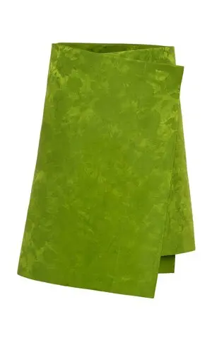 Magda Butrym Wrap-front Linen-silk Midi Skirt - Green