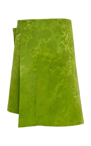 Magda Butrym Wrap-front Linen-silk Midi Skirt