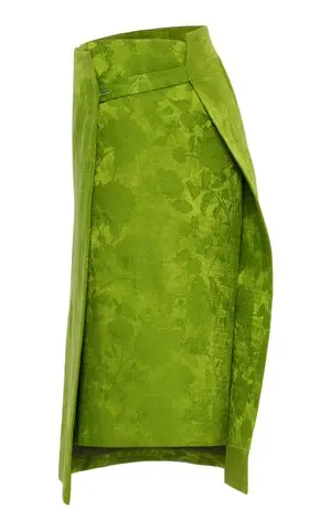 Magda Butrym Wrap-front Linen-silk Midi Skirt