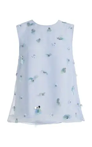Simkhai Embellished Silk Top - Blue