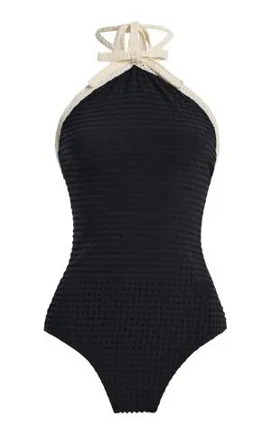 Sea Lenora Color-blocked Jersey One-piece Swimsuit - Black