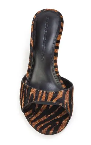 BLACK SUEDE STUDIO Freddie Zebra Pony Hair Mules
