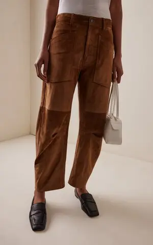 NILI LOTAN Shon Suede Wide-leg Pants