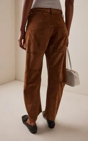 NILI LOTAN Shon Suede Wide-leg Pants