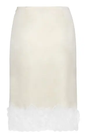 Magda Butrym Lace-trimmed Silk-wool Midi Skirt