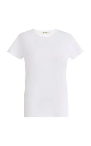 NILI LOTAN Lana Crewneck Cotton T-shirt - White