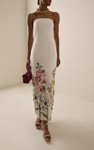 LEO LIN Exclusive Rayna Embroidered Satin Maxi Dress