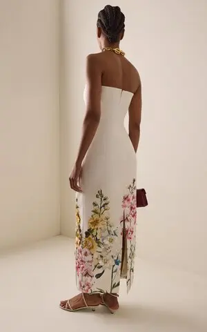 LEO LIN Exclusive Rayna Embroidered Satin Maxi Dress