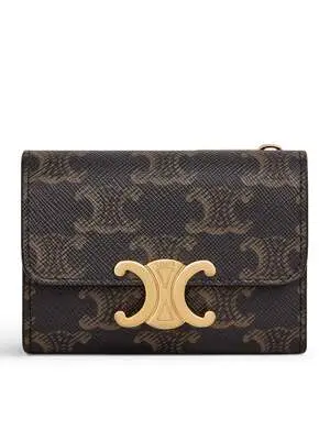 Celine Compact Canvas Wallet With Coin Purse - Multicolor