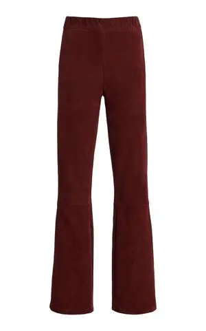 ARMA River Suede Bootcut Pants - Burgundy