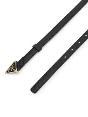 Prada Saffiano Leather Belt With Metal Buckle - Black