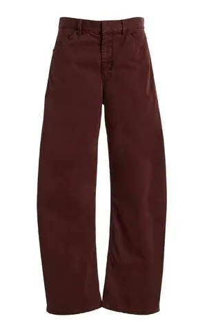 NILI LOTAN Tribeca Cotton-blend Wide-leg Pants - Brown