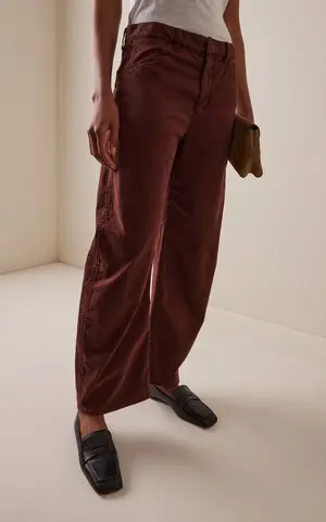 NILI LOTAN Tribeca Cotton-blend Wide-leg Pants