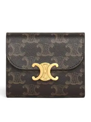 Celine Small Flap Wallet - Tan