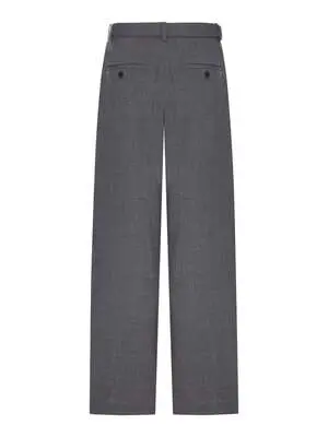 Sacai Wide-leg Wool-blend Trousers With A Belt