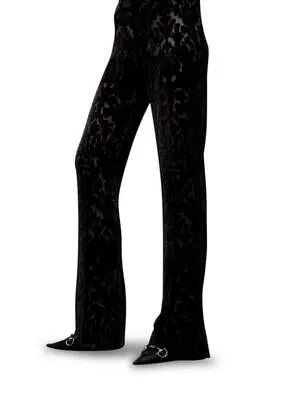 Gucci Floral-print Devoré Velour Trousers