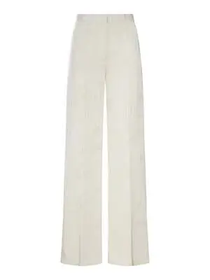FORTE_FORTE Wide-leg Jacquard Trousers - Cream
