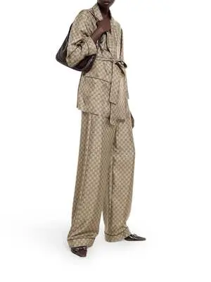 Gucci Printed Silk Twill Trousers