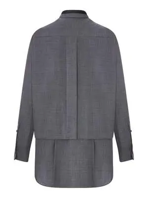 Sacai Shirt Dress With Integrated Scarf