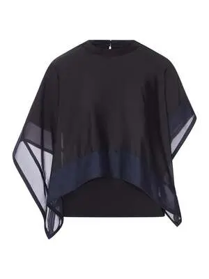 Sacai Cotton T-shirt With Chiffon Cape - Multicolor
