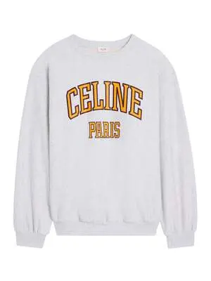 Celine Wide Cotton Fleece Sweatshirt - Multicolor
