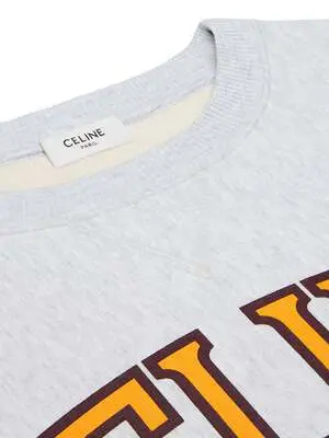 Celine Wide Cotton Fleece Sweatshirt