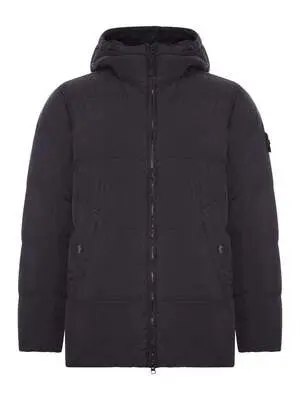 Stone Island Hooded Down Jacket - Black