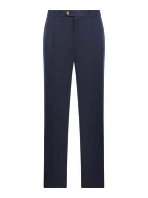 Brunello Cucinelli Leisure-fit Pleated Gabardine Trousers - Blue