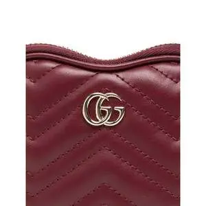 Gucci Marmont Quilted Heart Top Handle Bag - Red