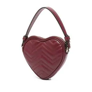 Gucci Marmont Quilted Heart Top Handle Bag - Red