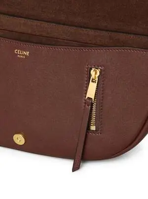 Celine Triomphe Small Crescent Soft Bag In Soft Glossy Lambskin