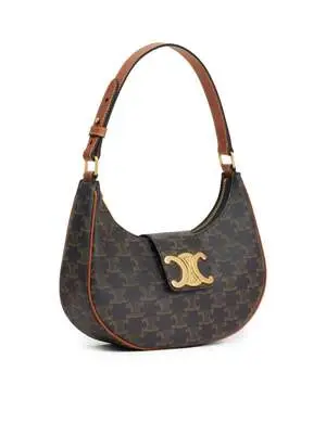 Celine Medium Ava Triomphe Bag In Triomphe Canvas And Calf Leather Leather