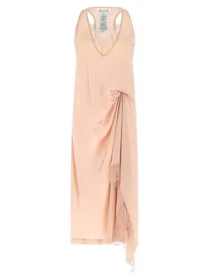 MAISON MARGIELA Silk Lace Slip Midi Dress - Pink