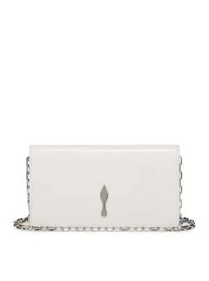 CHRISTIAN LOUBOUTIN Bettina Patent Calfskin Clutch - White