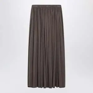 Max Mara Long Pleated Jersey Skirt - Brown