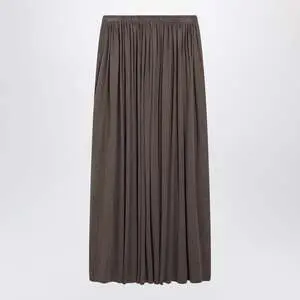 Max Mara Long Pleated Jersey Skirt - Brown