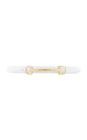 VAINCOURT La Brillante Thin Leather Belt - White