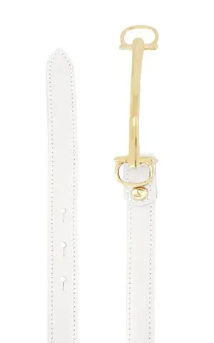 VAINCOURT La Brillante Thin Leather Belt - White