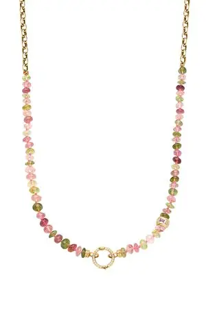 EDEN PRESLEY Tourmaline Beaded Closure Necklace - Pink